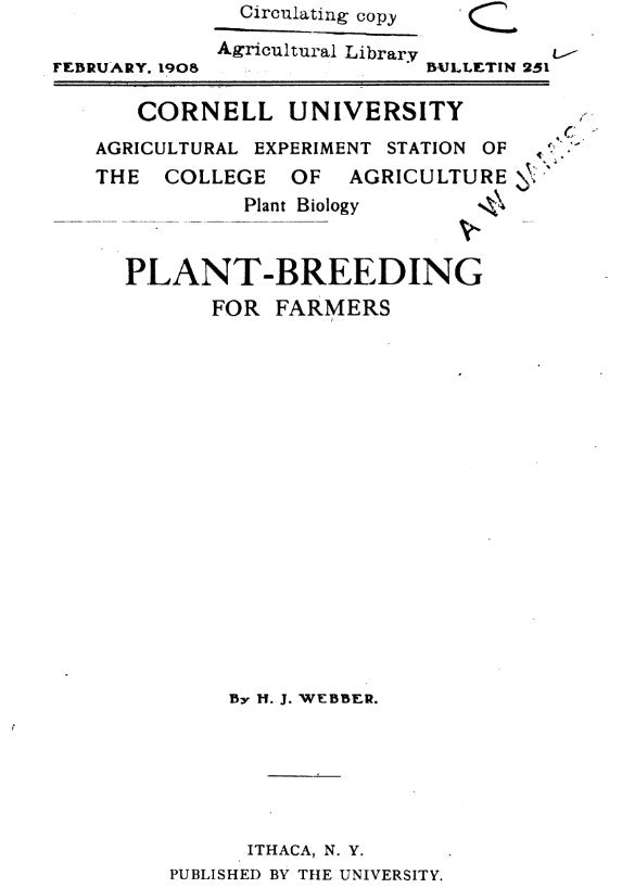 Corn, Wheat, Oats, Barley, Potatoes (1908) Plant-breeding for Farmers ...