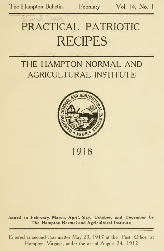 Recipes (1918) Practical Patriotic Recipes – Great Lakes Staple Seeds