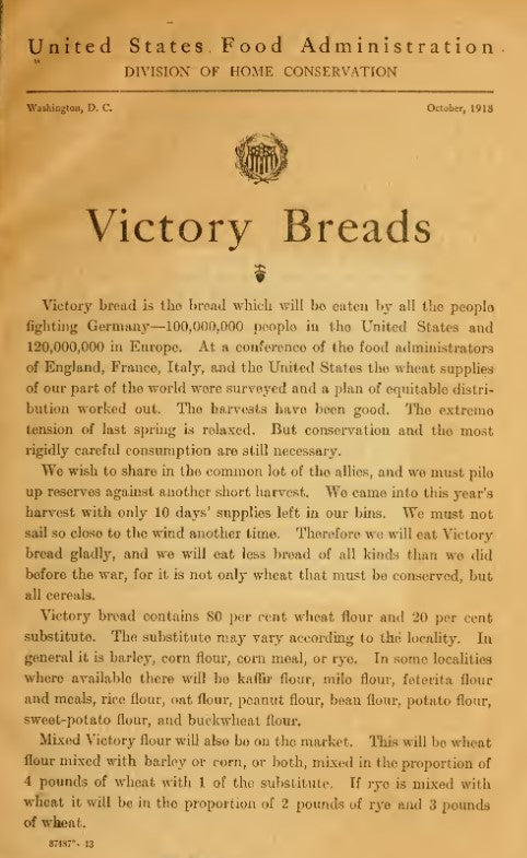 Recipes (1913) Victory Breads – Great Lakes Staple Seeds